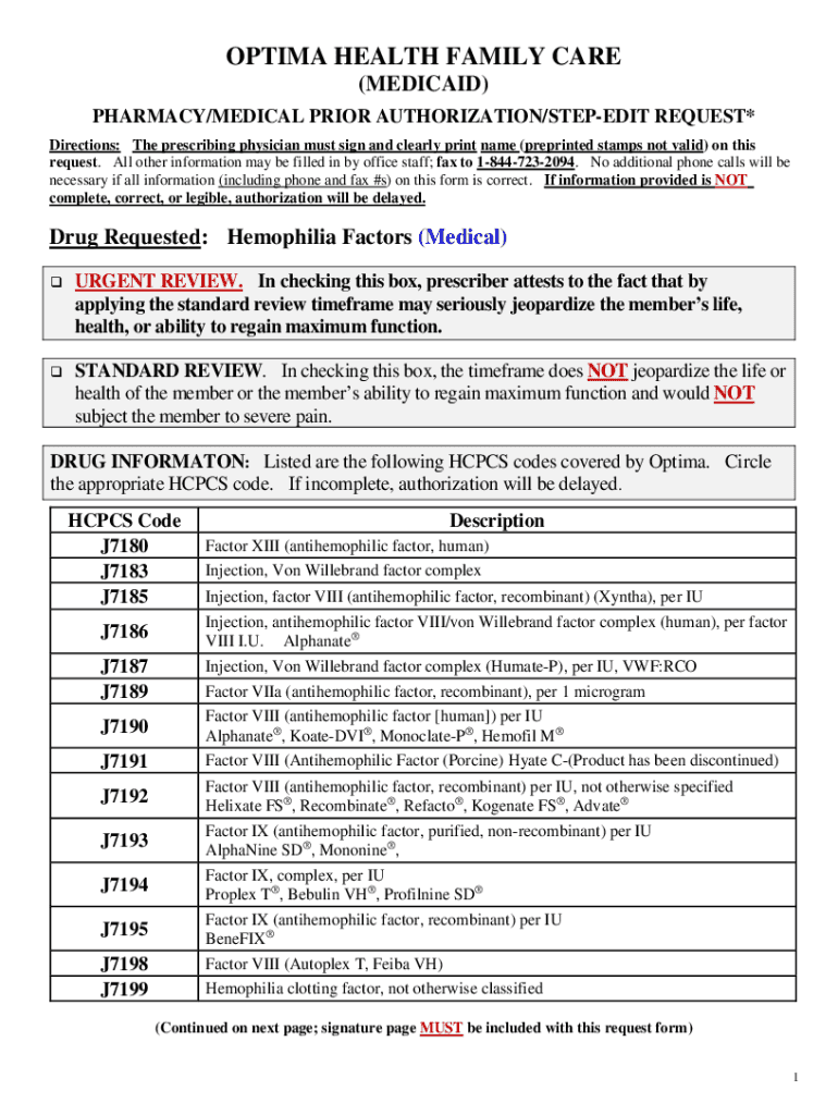 Fillable Online Fillable Online OPTIMA HEALTH FAMILY CARE (MEDICAID ...