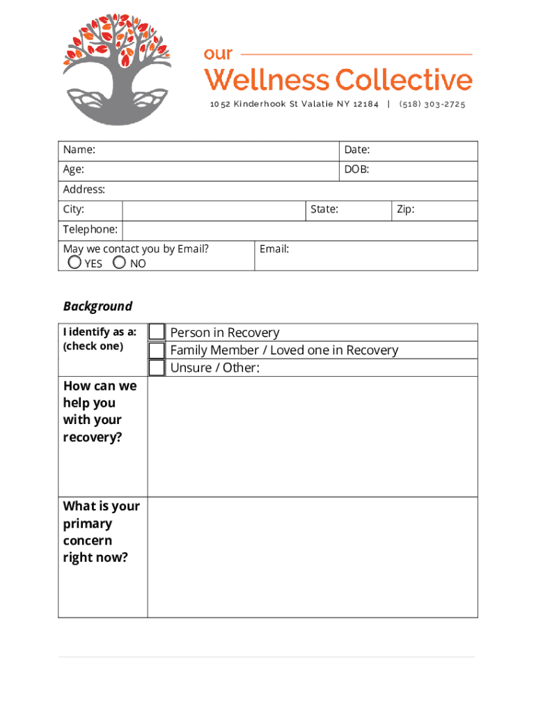 Fillable Online Our Wellness Collective Intake Form Fax Email Print ...