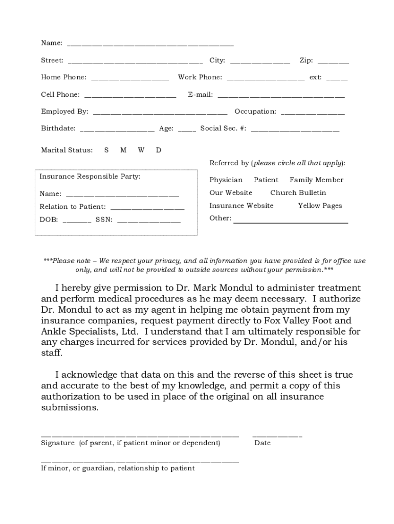 Fillable Online Patient Facesheet.doc Fax Email Print - pdfFiller