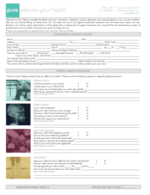 Fillable Online Pure Infant Intake Form Fax Email Print - pdfFiller