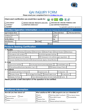 Fillable Online QAI Inquiry Form Fax Email Print - pdfFiller