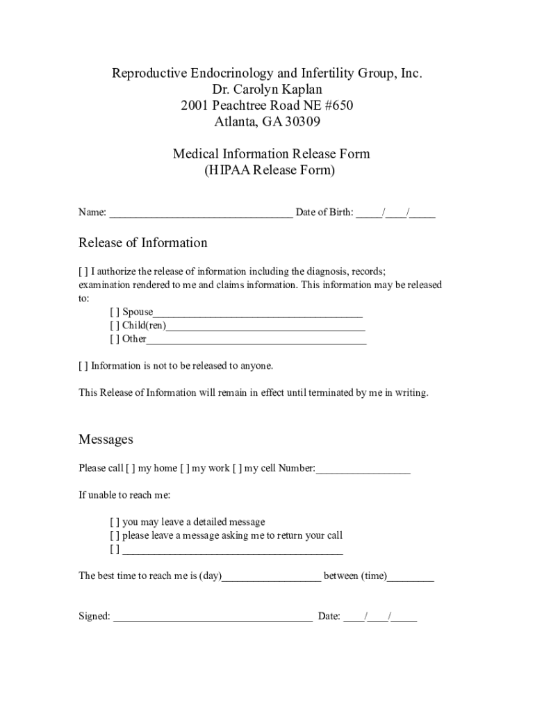 Fillable Online Hippa Release Form - PatientPop Fax Email Print - pdfFiller
