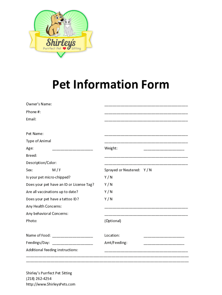 Fillable Online Grooming Release Form Template & Printable PDF Pet ...