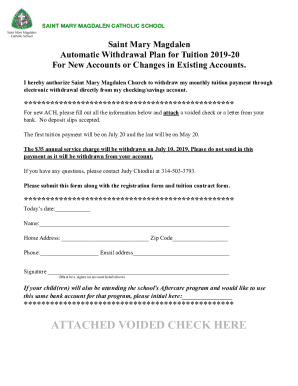 Fillable Online automatic withdrawal form 19/20 Fax Email Print - pdfFiller
