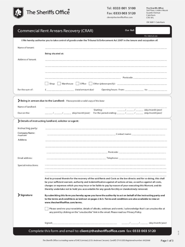 Fillable Online Instruction to enforce a Compulsory ... - The Sheriffs Office Fax Email Print ...