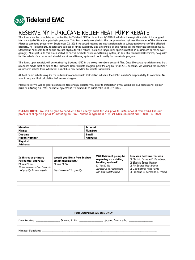 Fillable Online Residential heat pump water heater rebate form Fax ...