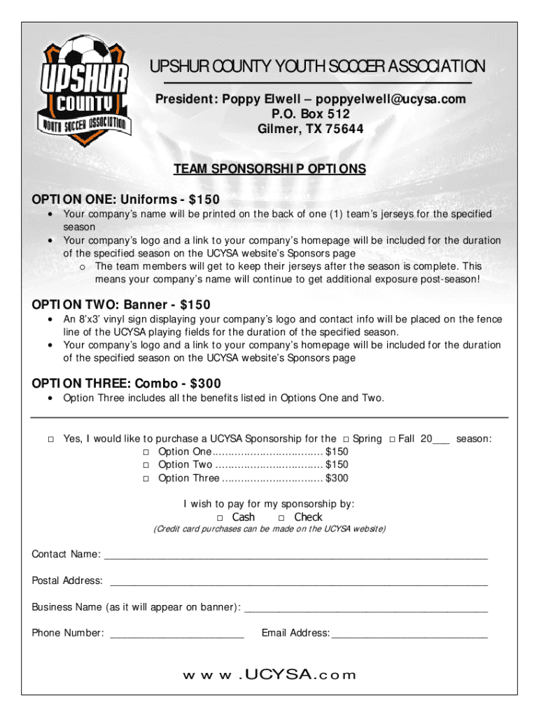 Fillable Online President: Poppy Elwell poppyelwellucysa Fax Email ...