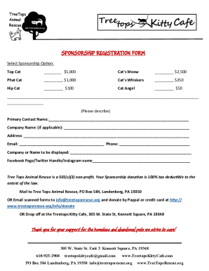 Fillable Online Sponsor Billing Student Acknowledgement Fax Email Print ...