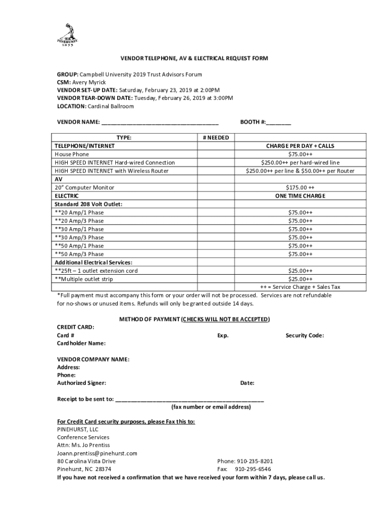 Fillable Online GROUP ELECTRICAL REQUEST FORM - Trust Education ...