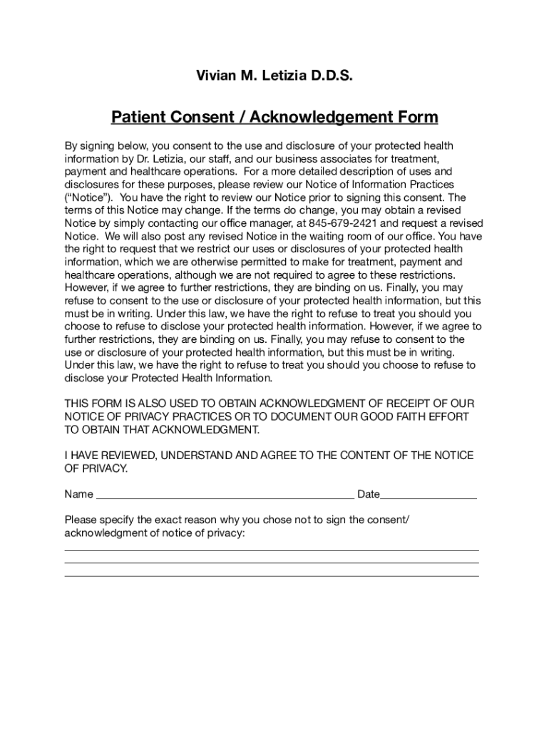 Fillable Online Important Clarification Regarding Verbal Consent on ...