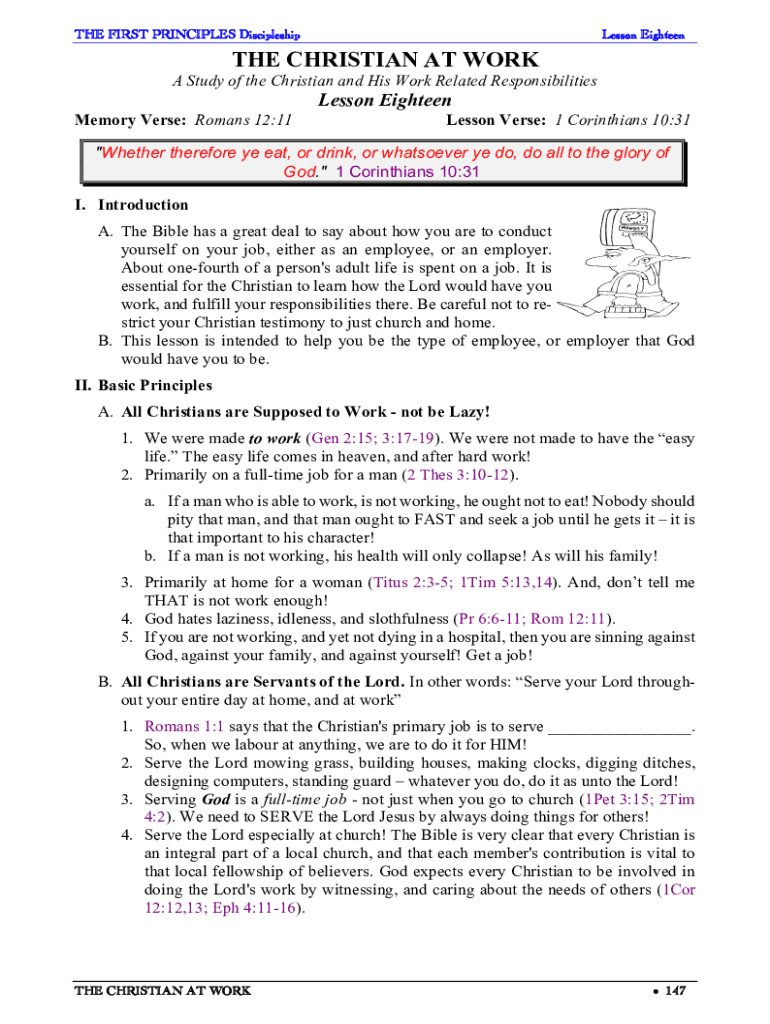 Fillable Online Discipleship Lesson 1 - Teaching Them How To Have A ...