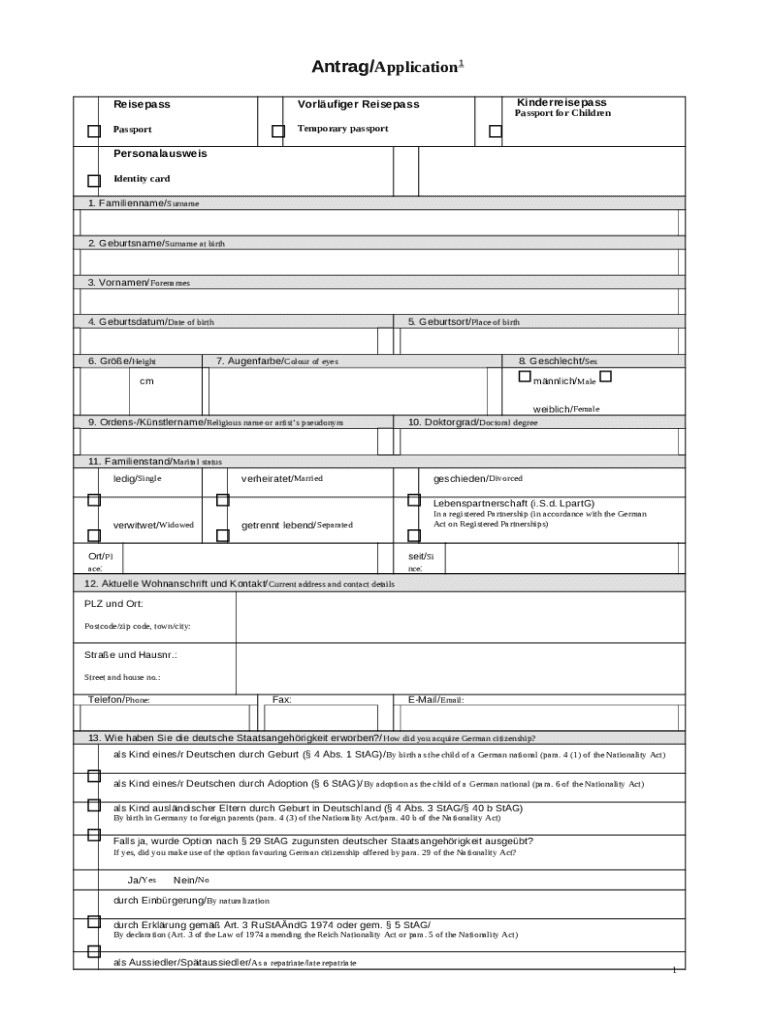 german passport example Doc Template | pdfFiller