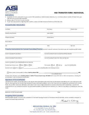 Fillable Online Health Equity Hsa Transfer Form Fax Email Print - pdfFiller
