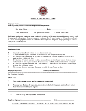 Fillable Online MAKE-UP TIME REQUEST FORM - Associated Students Fax ...