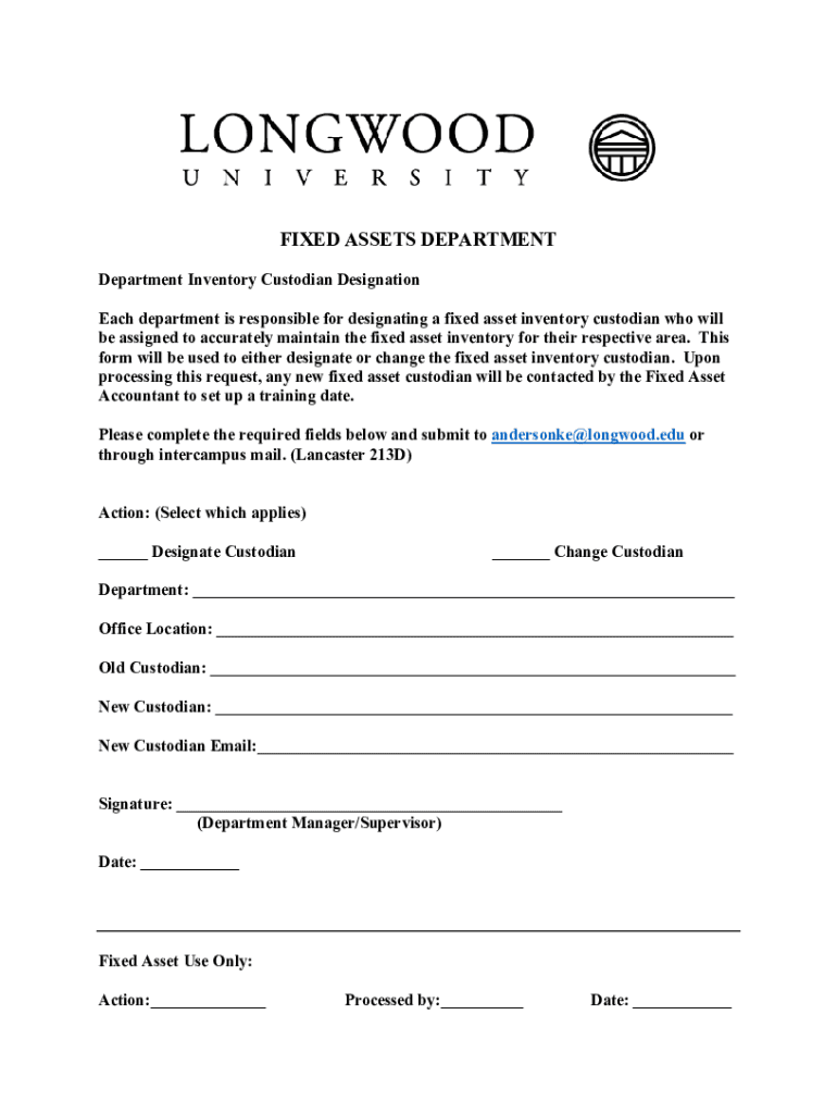 Fillable Online Fixed Asset and Inventory Control Policy and Procedures Manual Fax Email Print ...