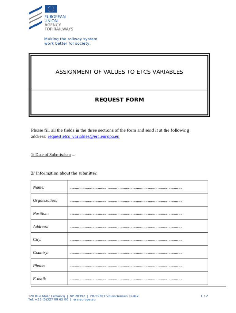 ETCS Variables Doc Template | pdfFiller