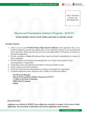 Fillable Online 2019 MCFSP AT KNUST APPLICATION FORM Fax Email Print ...