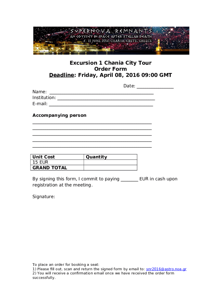 Excursion 1 Chania City Tour Doc Template | pdfFiller