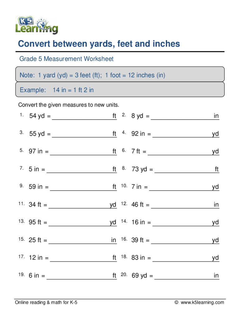 Convert Between Yards Feet And Inches Grade 5 Answer Key Fill Online convert-between-yards-feet-and-inches-grade-5-answer-key-fill-online