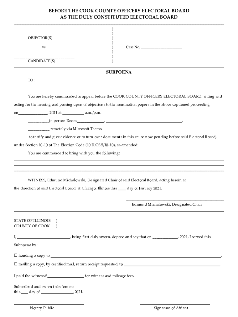 Fillable Online Recommendation 17 COEB CB 10 - 2-7-2018 (1)Affidavit ...