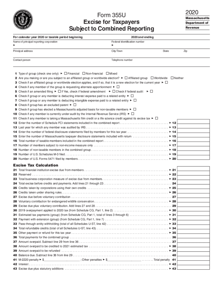 Fillable Online Massachusetts Form 355-7004 (Corporate Extension ...