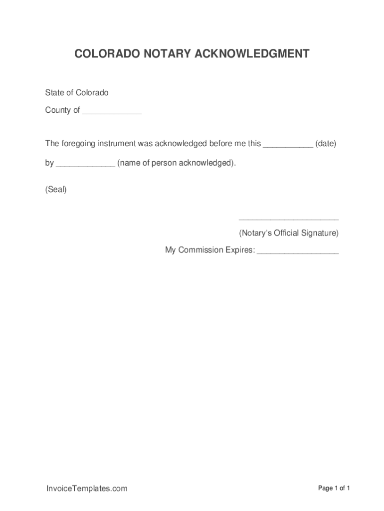 Fillable Online Colorado Acknowledgment Wording - Notary Blog - Signing ...