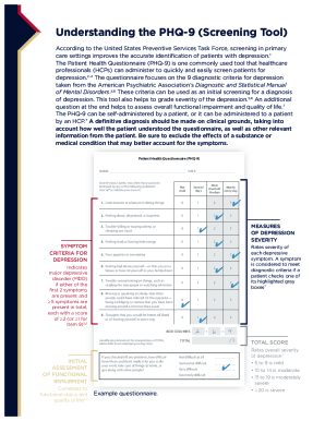 Phq9 Scoring - Fill Online, Printable, Fillable, Blank | pdfFiller