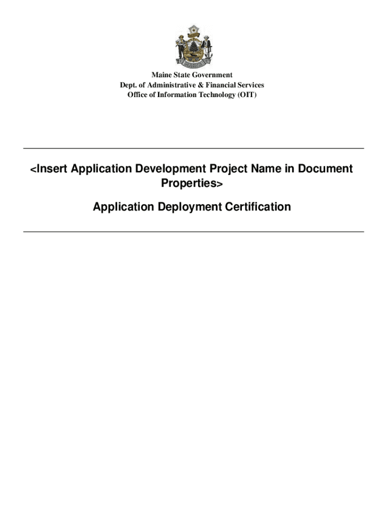 Fillable Online Application Deployment Certifcation Signoff Template ...