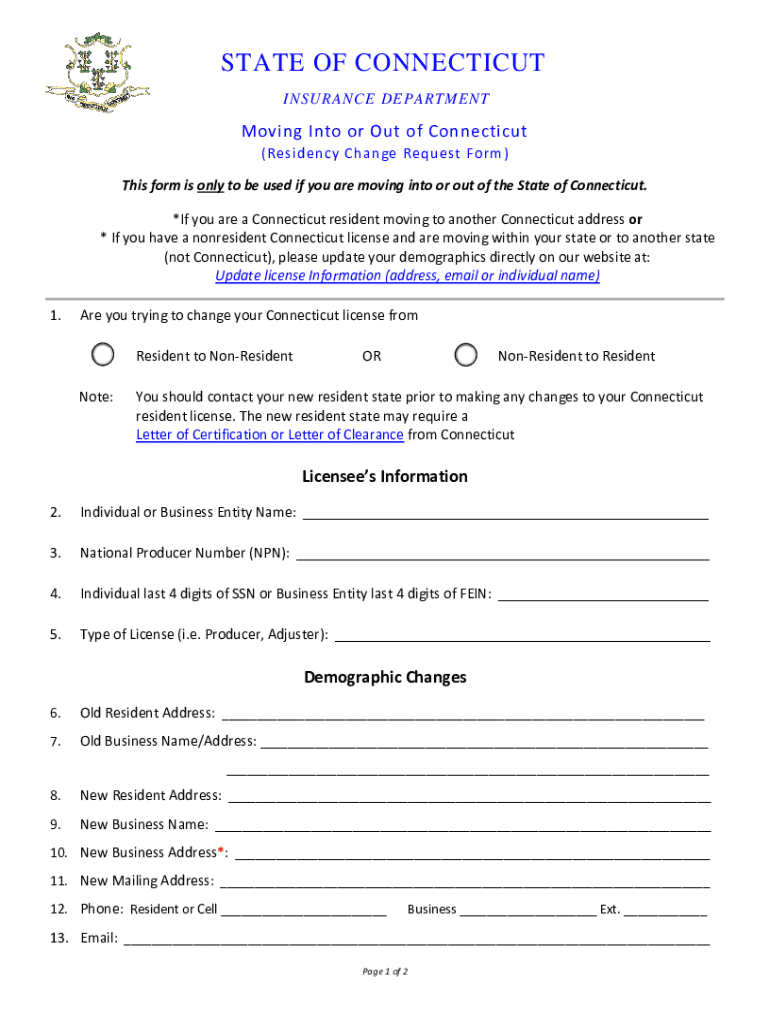 Fillable Online Residency Change Request Form Fax Email Print - pdfFiller