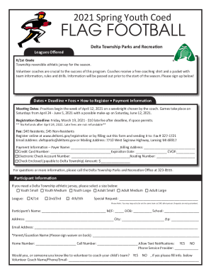 Fillable Online 2021 Spring Registration Form Fax Email Print - pdfFiller
