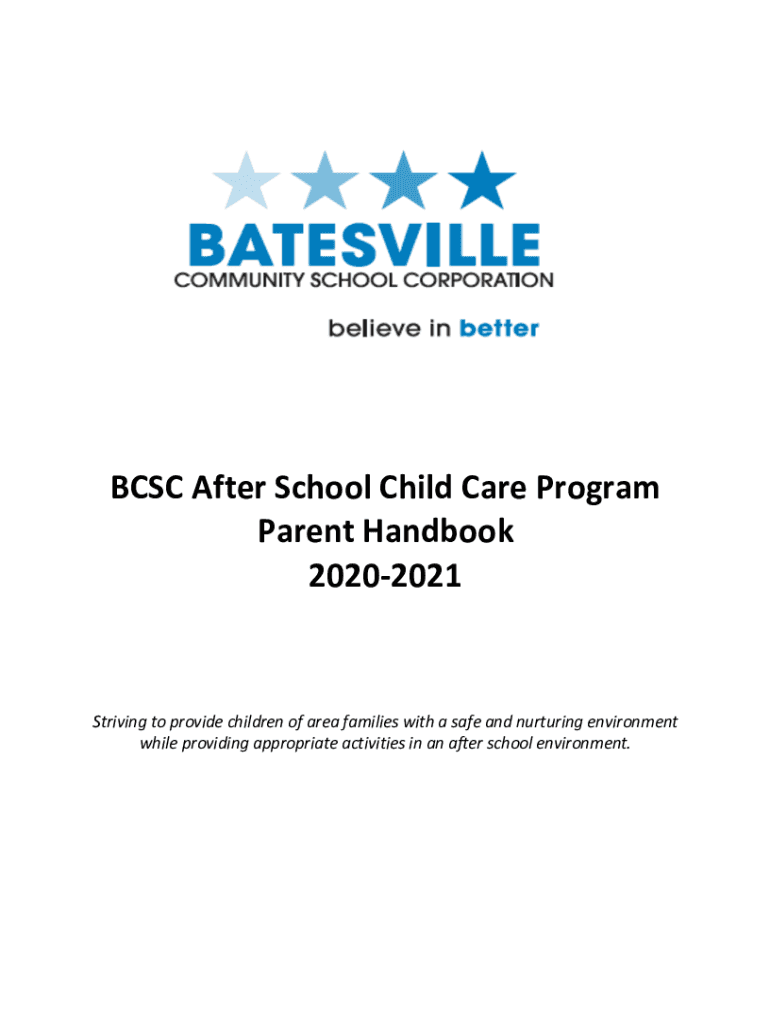 Fillable Online McLean Child Care Center Parent HandbookAfter School ...