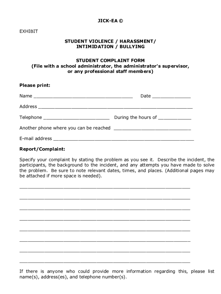 Fillable Online Student Grievance Procedure - Casa Grande Union High ...