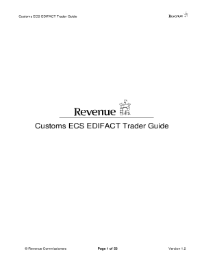 Fillable Online Customs ECS EDIFACT Trader Guide. Trader Guide Fax ...