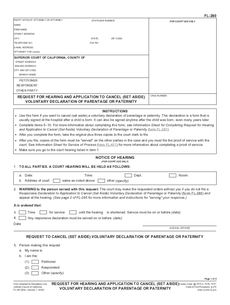 Fl 280 - Fill Online, Printable, Fillable, Blank | pdfFiller