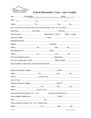 Fillable Online A COLLISION PERSONAL INJURY INTAKE FORM Fax Email Print ...