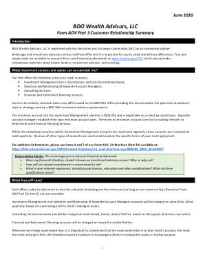 Fillable Online Form ADV: How to Check a Financial Advisors Record ...