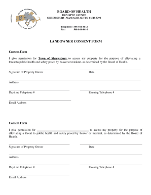 Fillable Online Land Owner Consent Form Fax Email Print - pdfFiller