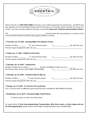 Fillable Online a TWO PAGE FORM Please note *Payment and Cancellation ...
