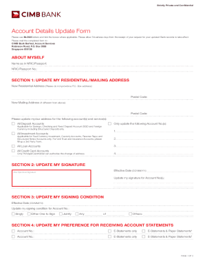 Fillable Online Personal Particulars Update Form - CIMB SG Fax Email ...