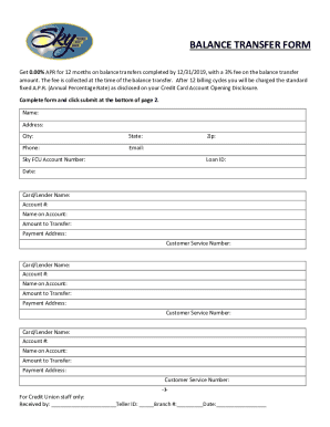 Fillable Online BALANCE TRANSFER FORM - skyfcu.org Fax Email Print ...