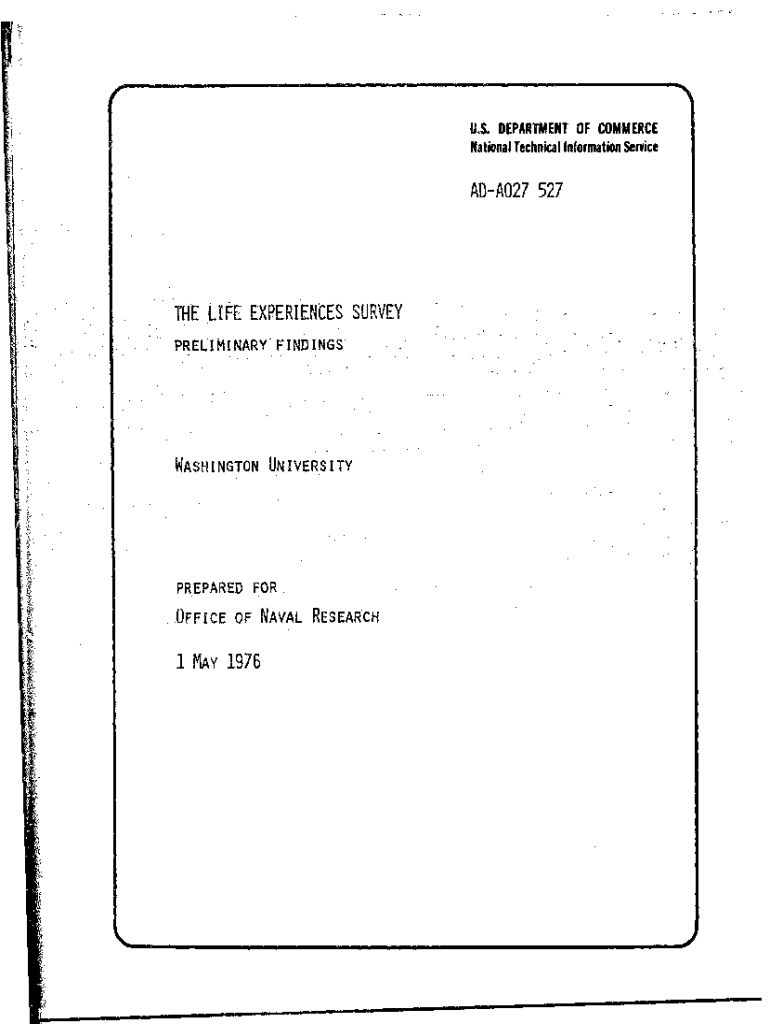 Fillable Online The Life Experiences Survey: Preliminary Findings Fax ...