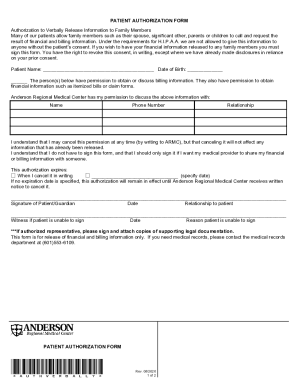 Fillable Online PATIENT AUTHORIZATION FORM.ofm Fax Email Print - pdfFiller