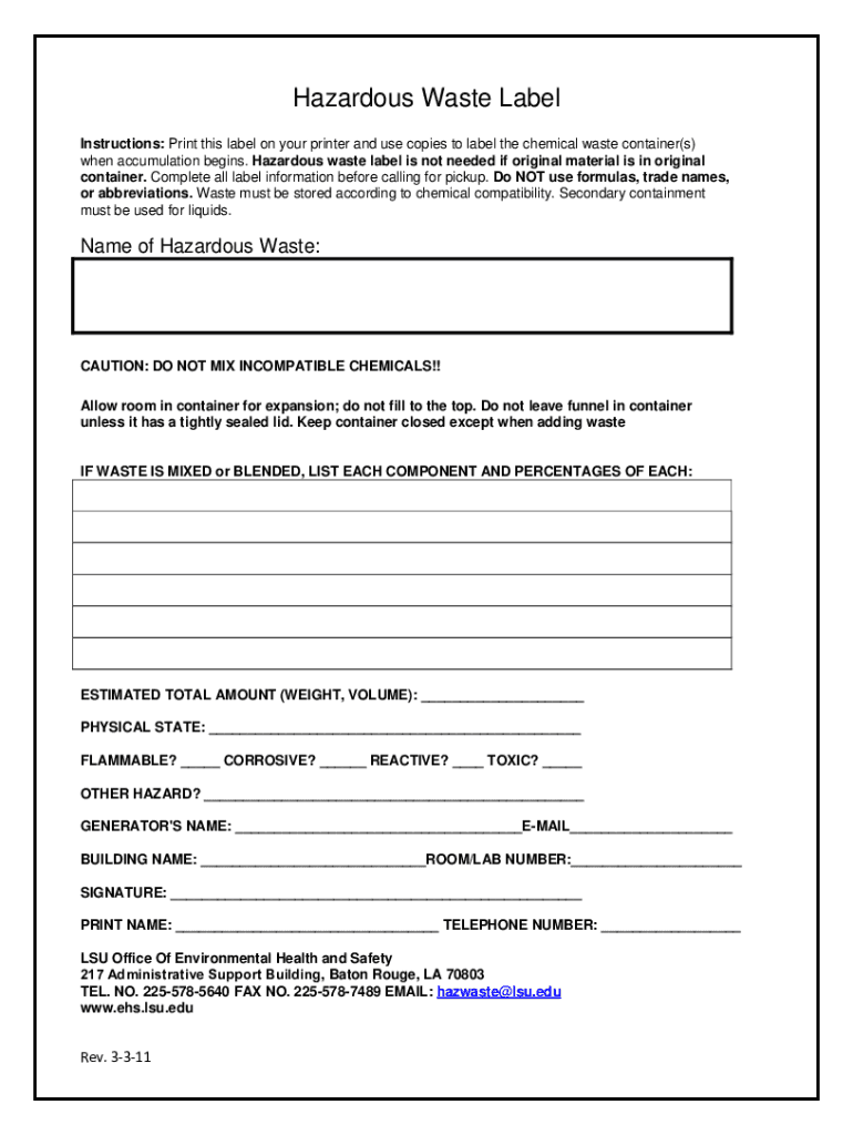 Fillable Online Free GHS LabelsCustomize Your GHS Label and Print for ...