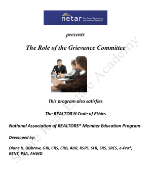 Fillable Online The Role of the Grievance Committee Fax Email Print ...