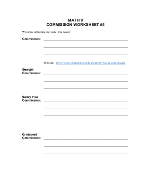 Fillable Online WS 5 commission worksheet(2).doc Fax Email Print ...