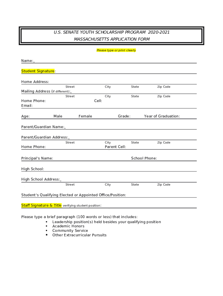MA USSYP Application Doc Template | pdfFiller