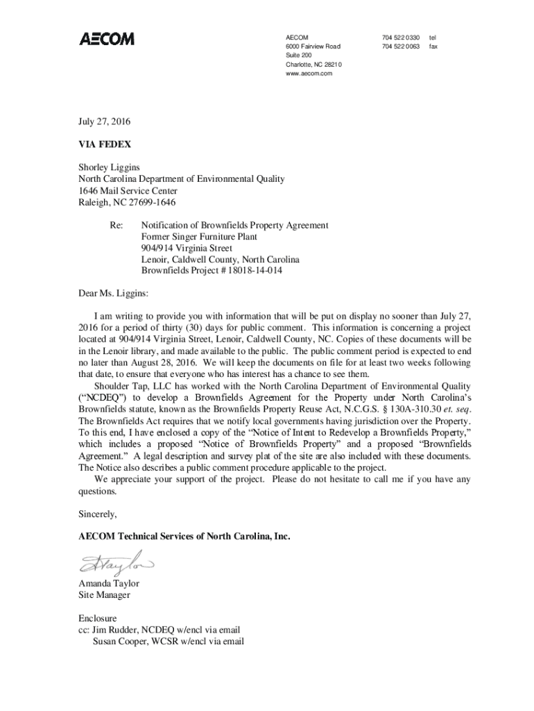 Fillable Online AECOM 6000 Fairview Rd Charlotte, NC Engineers Civil ...