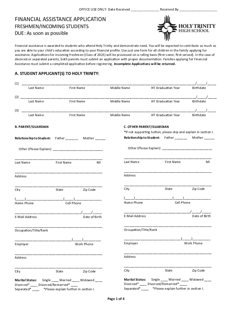 Fillable Online OFFICE USE ONLY: Date Received Received By Fax Email ...
