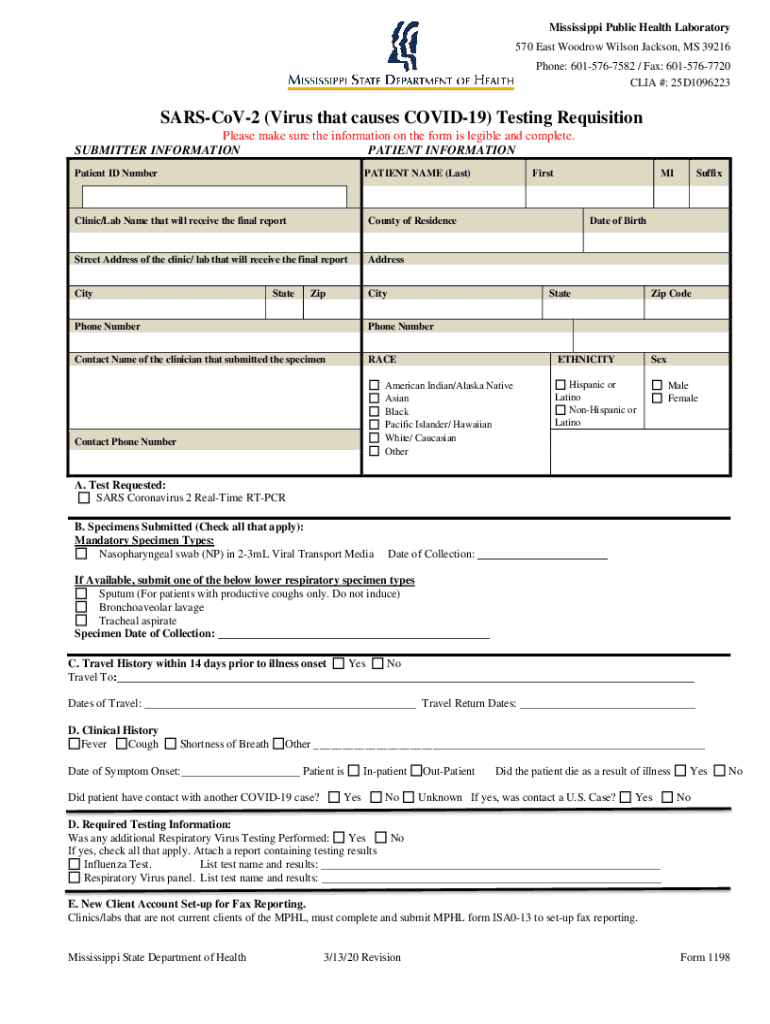 Fillable Online msdh ms Guidance for the Safe Packaging and Transportation of COVID ... Fax ...