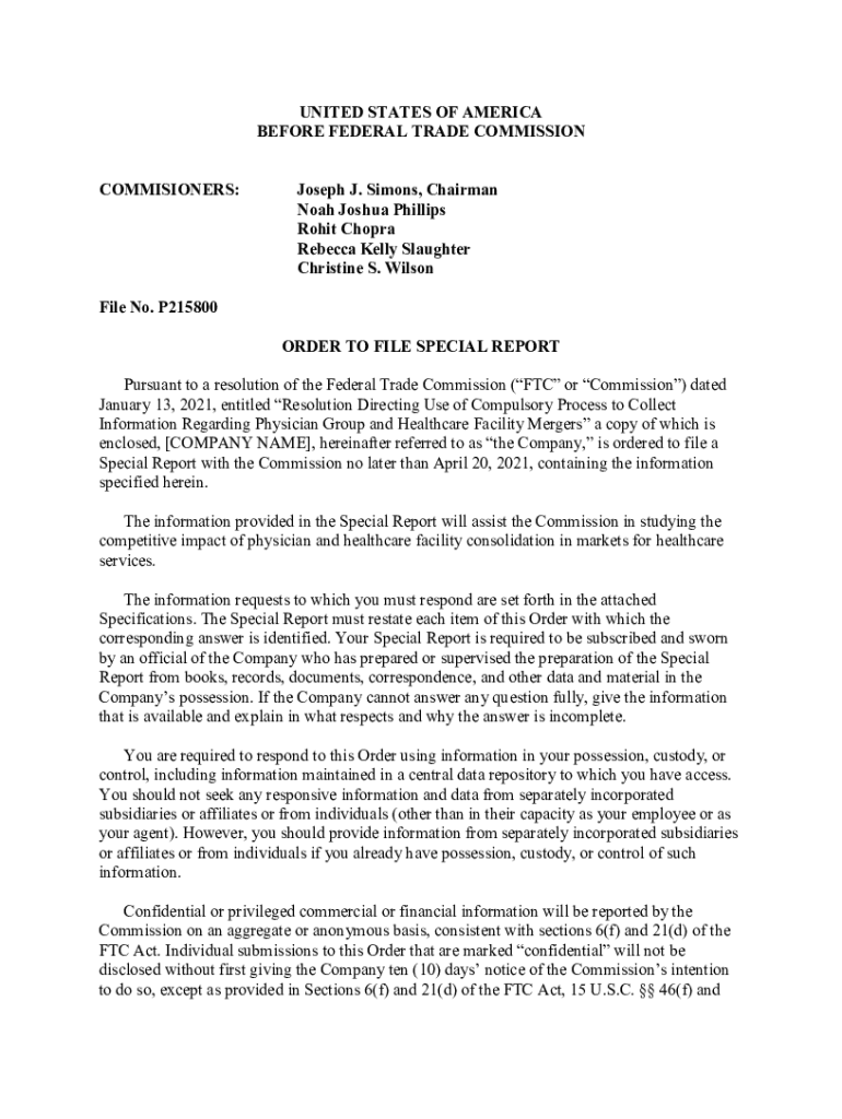 Fillable Online Resolution Directing Use of Compulsory Process to ...